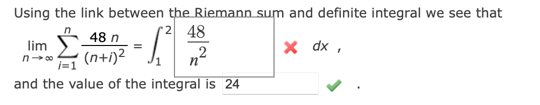 Solved Using the link between the Riemann sum and definite | Chegg.com