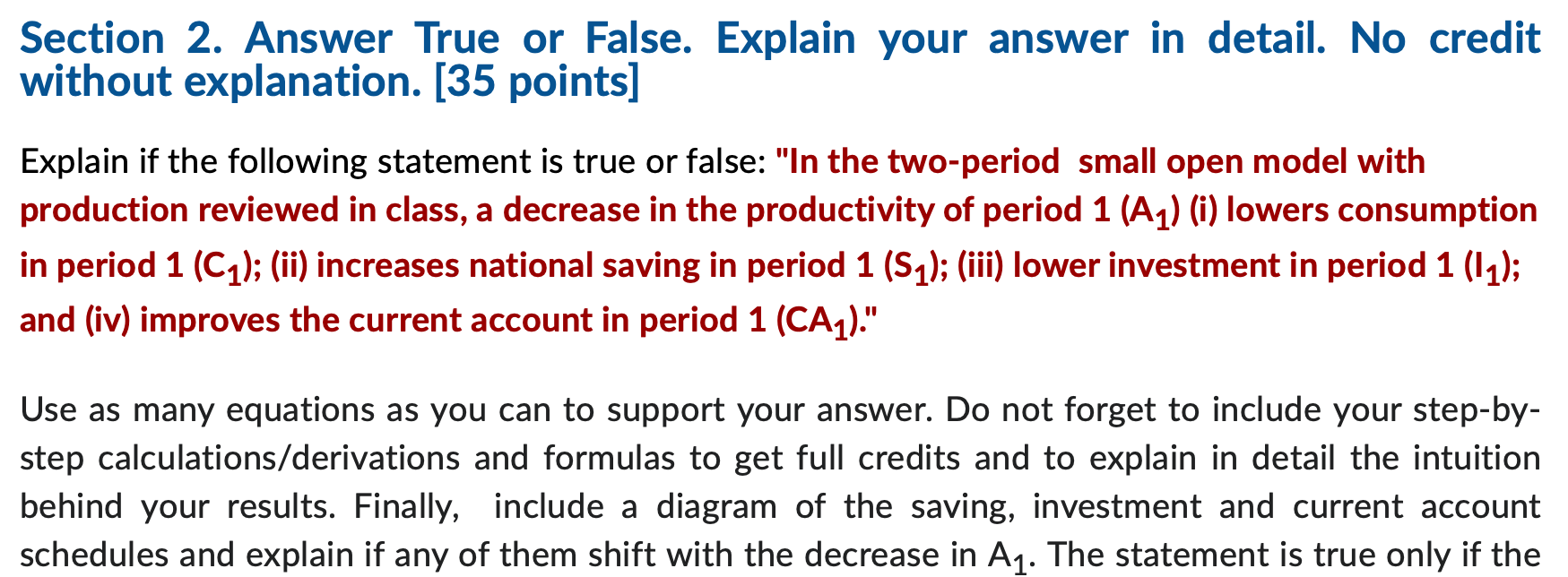 Solved Section 2. Answer True or False. Explain your answer | Chegg.com