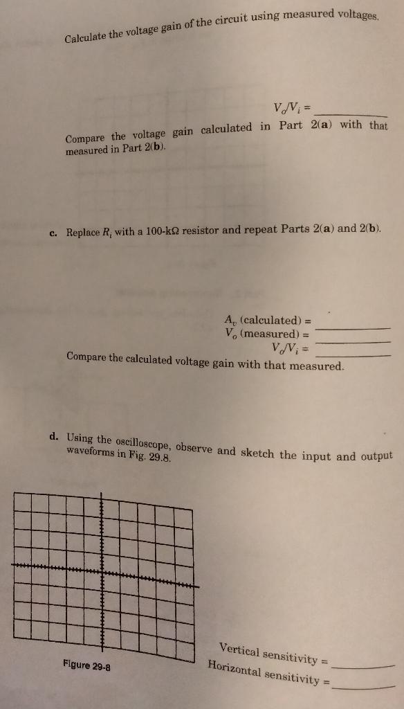Solved Part 2. Noninverting Amplifier a. Calculate the | Chegg.com