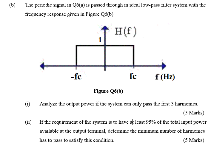 Solved 6(a) A periodic signal x(t) is shown in Figure Q6(a). | Chegg.com