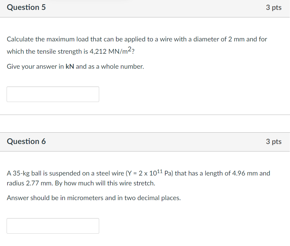 Solved Question 5 3 pts Calculate the maximum load that can | Chegg.com
