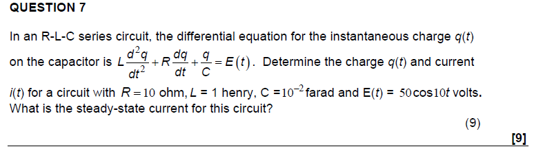 Solved QUESTION 7 In an R-L-C series circuit, the | Chegg.com