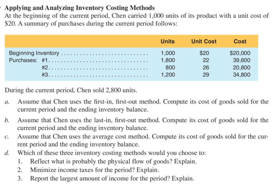Solved Applying and Analyzing Inventory Costing Methods At | Chegg.com