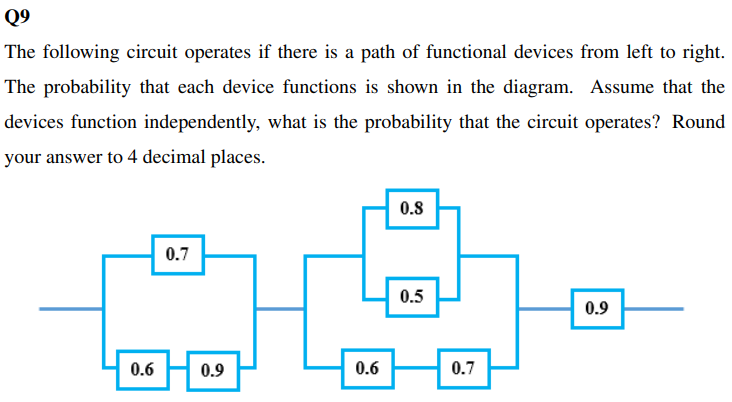 Solved Q9 The following circuit operates if there is a path | Chegg.com