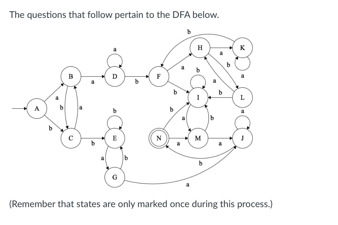 Solved The questions that follow pertain to the DFA below. | Chegg.com