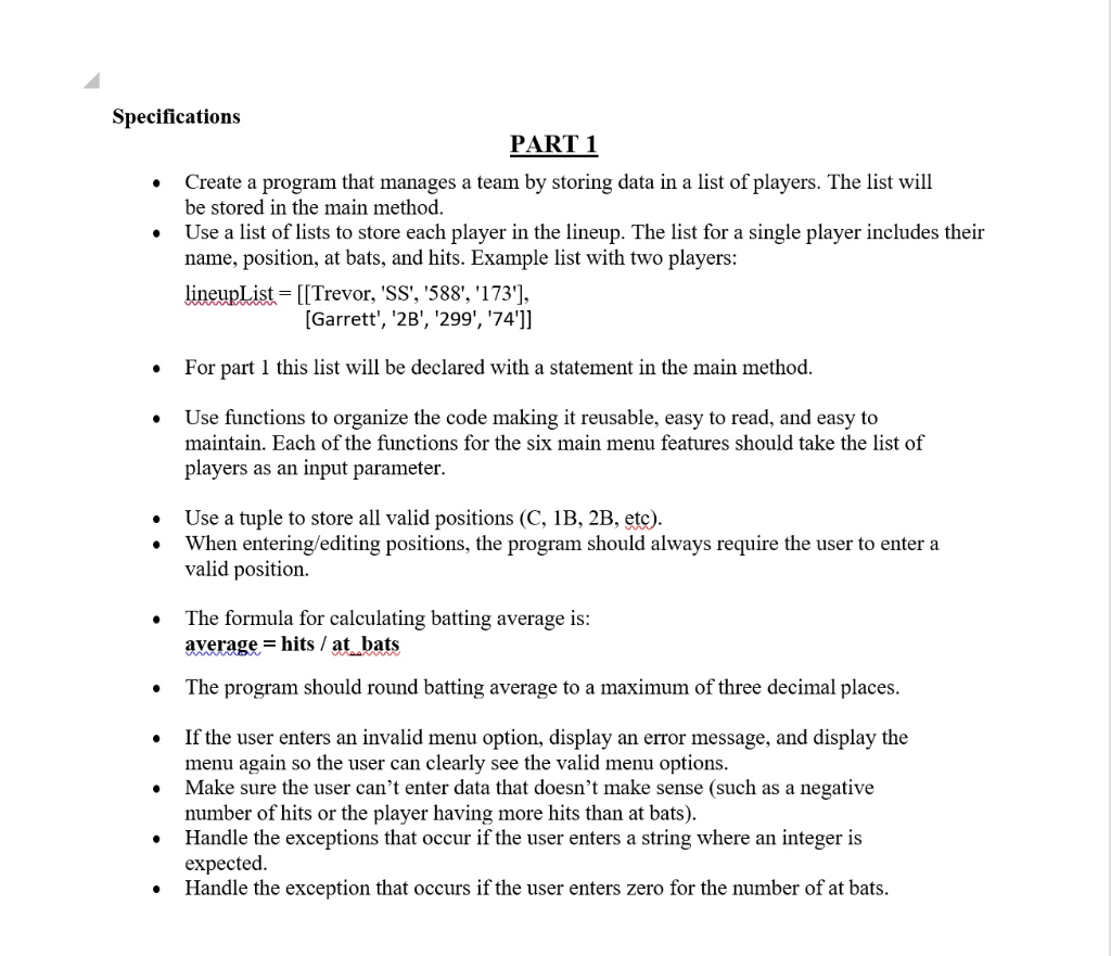 Solved In Python, please code the following homework | Chegg.com