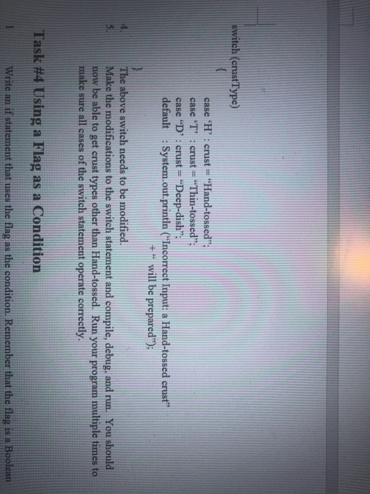 Solved Task #3 Switch Statement 1Write a switch statement | Chegg.com