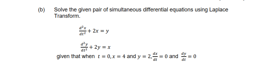 Solved Solve the given pair of simultaneous differential | Chegg.com