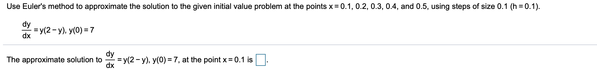 Solved Use Euler's method to approximate the solution to the | Chegg.com