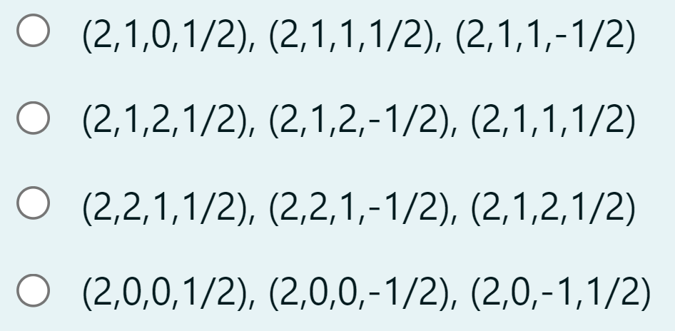 Solved Possible quantum states that the last occupied oxygen | Chegg.com