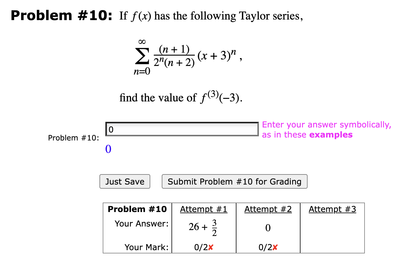 Solved Problem \# 10: If f(x) has the following Taylor | Chegg.com