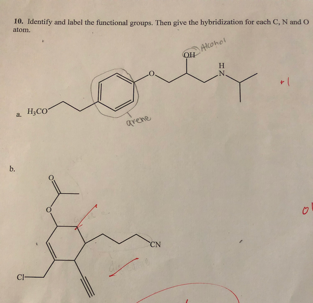 Solved 10. Identify and label the functional groups. Then | Chegg.com