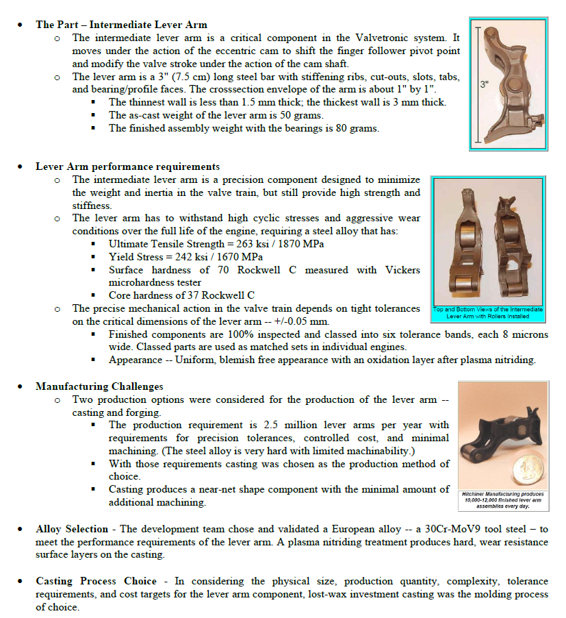 Solved The Part - Intermediate Lever Arm • The intermediate | Chegg.com