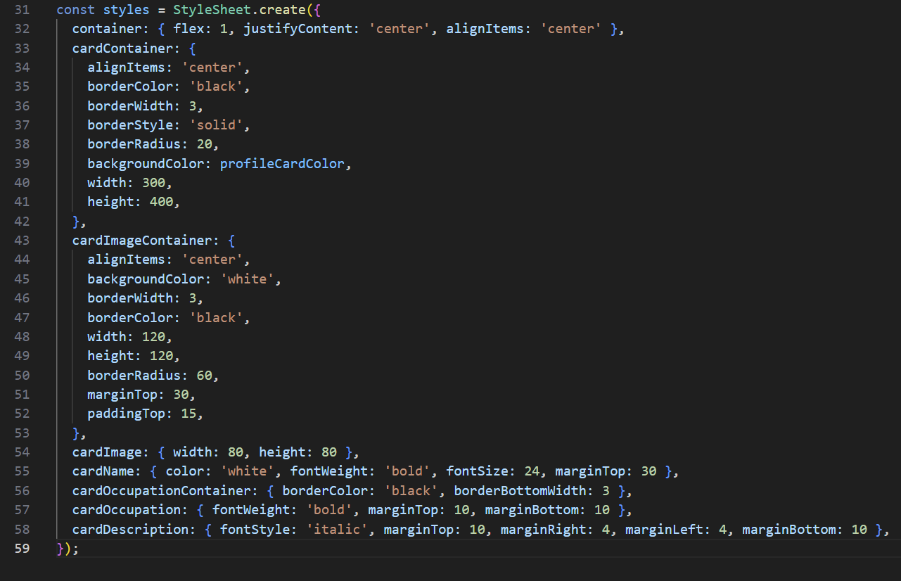 Solved I am working on this project with profile cards, I | Chegg.com