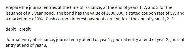 Solved Prepare the journal entries at the time of issuance, | Chegg.com