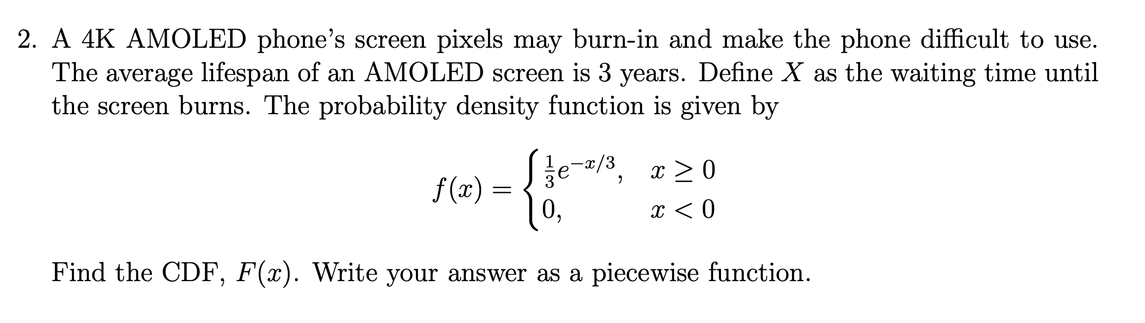 Solved 2. A 4 K AMOLED phone's screen pixels may burn-in and | Chegg.com