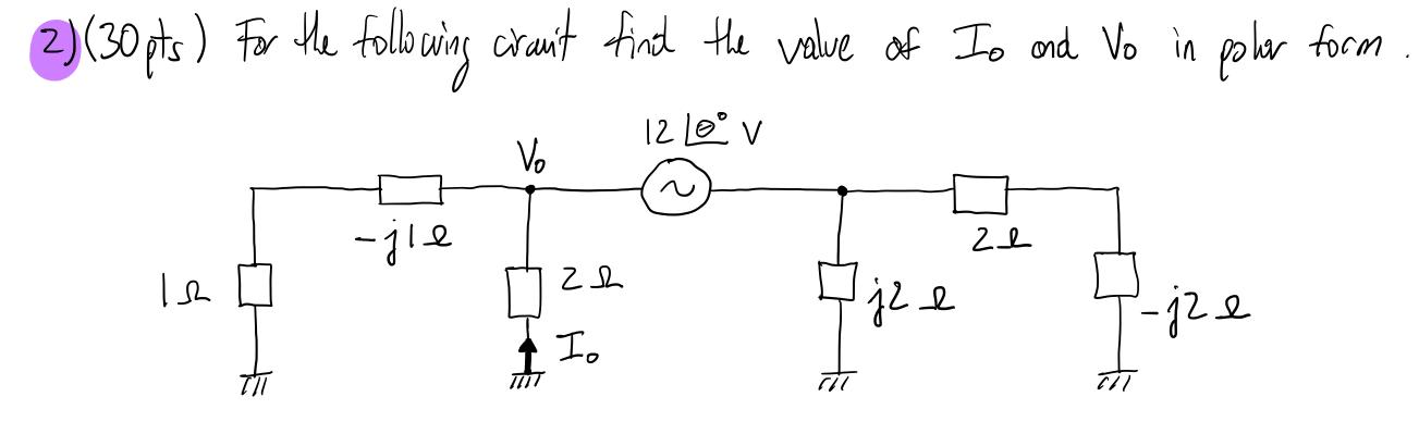 Solved for the following circuit find the value of Io and Vo | Chegg.com