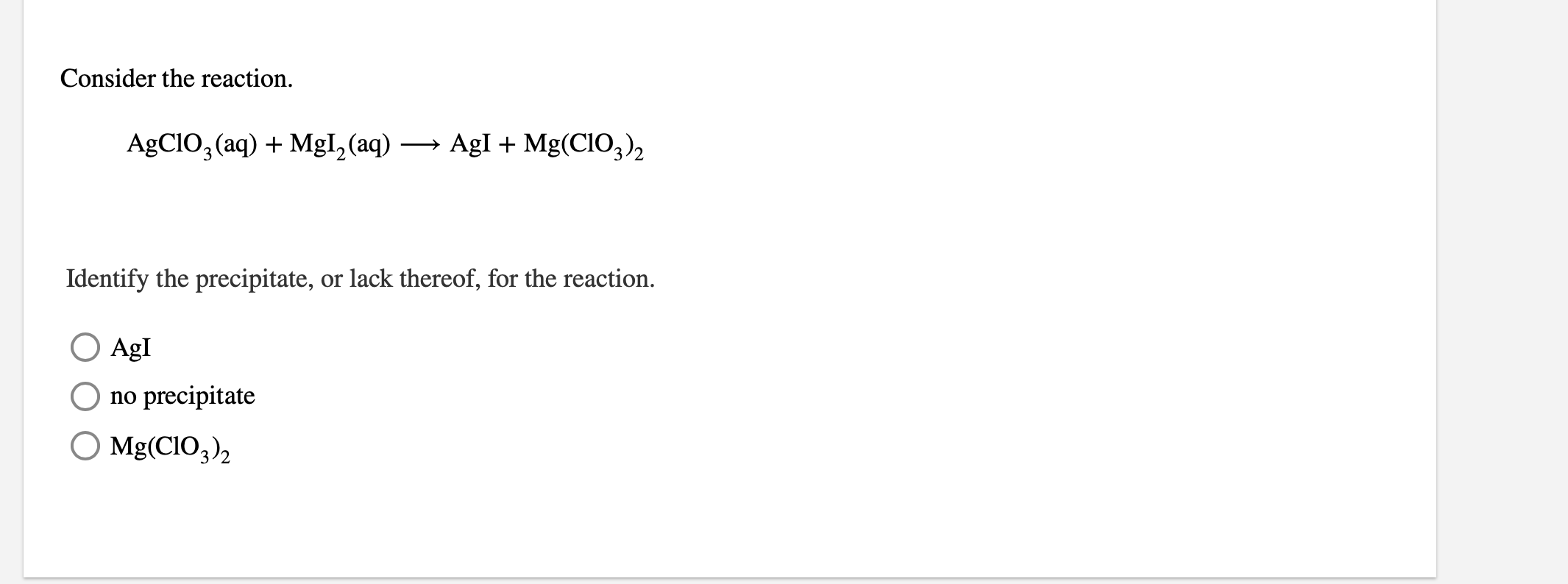 Solved Question 11 of 13 > Consider the reaction. 2 NaCl(aq) | Chegg.com