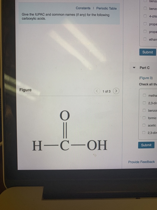 Solved propanal O propanoic acid ethanoic acid Submit | Chegg.com