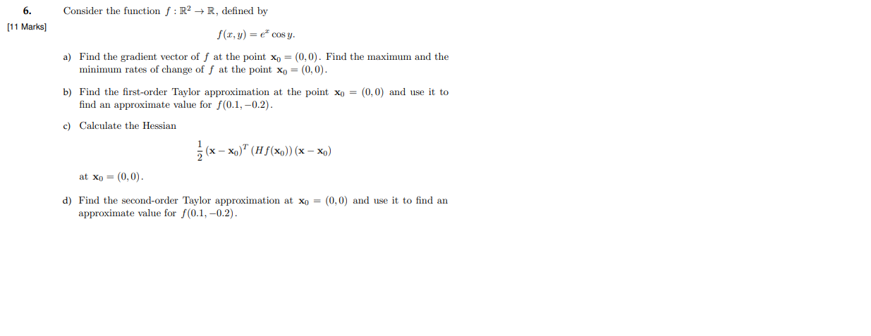 Solved Consider the function f:R2 - R, defined by 6. [11 | Chegg.com
