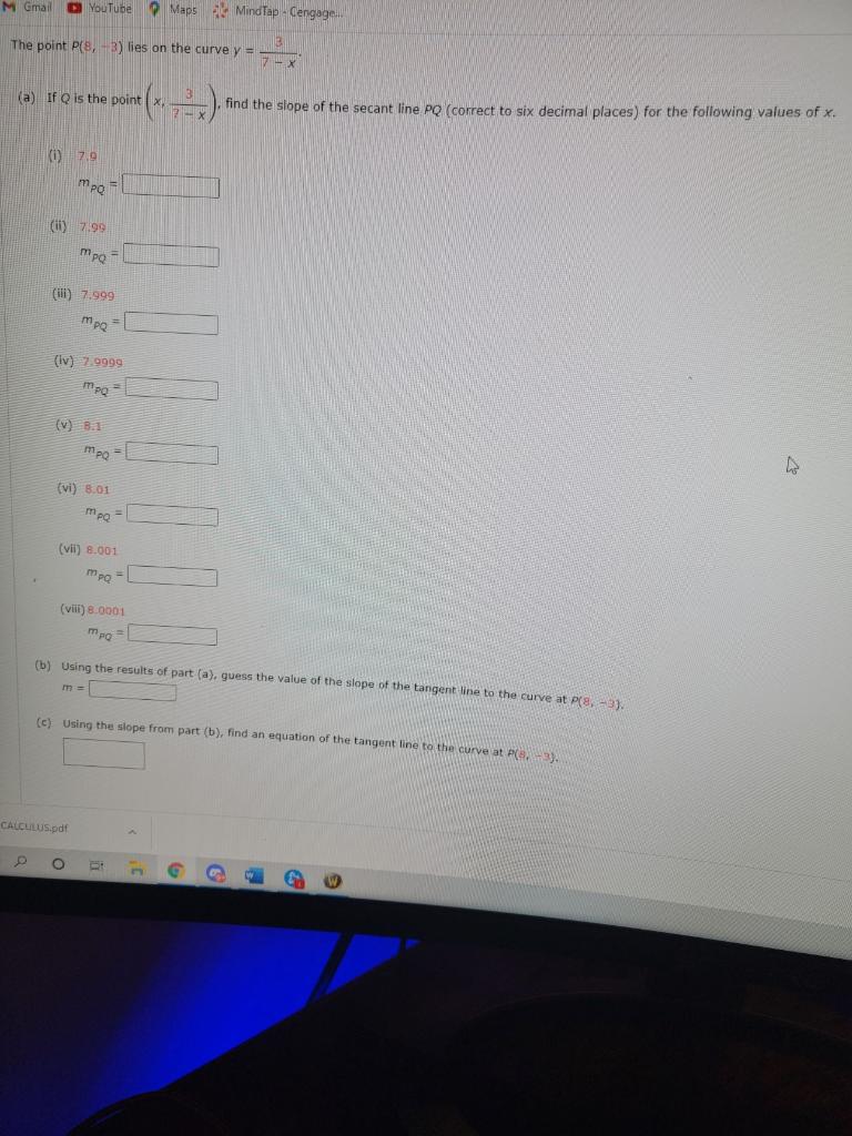 Solved M Gmail D YouTube Maps at MindTap - Cengage The point | Chegg.com
