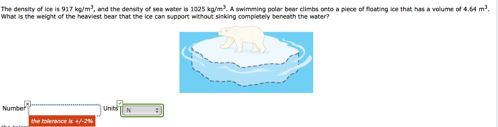 Solved The density of ice is 917 kg/m3, and the density of | Chegg.com