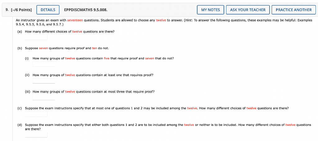 Solved [-/6 Points] EPPDISCMATH5 9.5.008. An instructor | Chegg.com