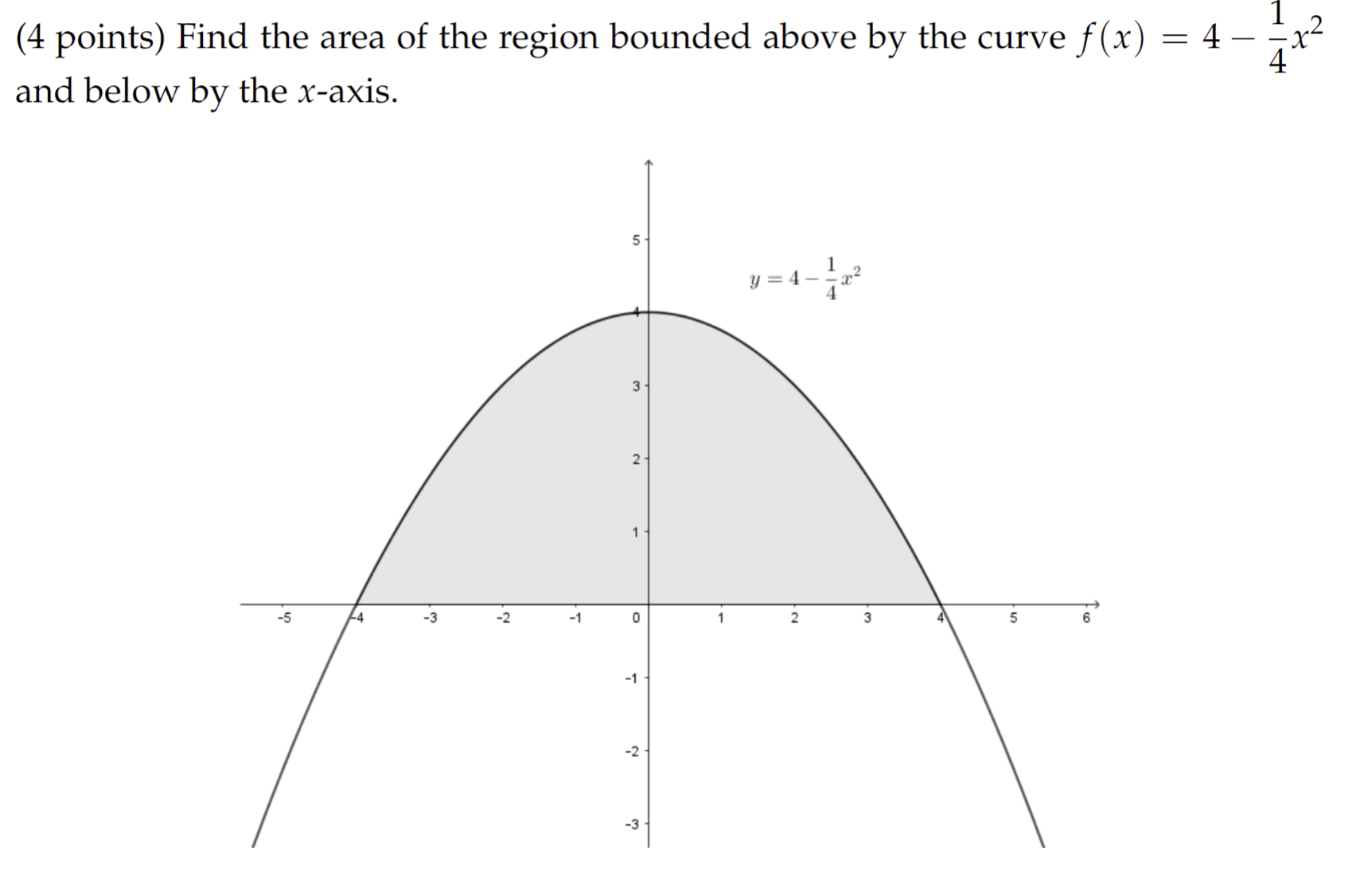 Solved (4 points) Find the area of the region bounded above | Chegg.com
