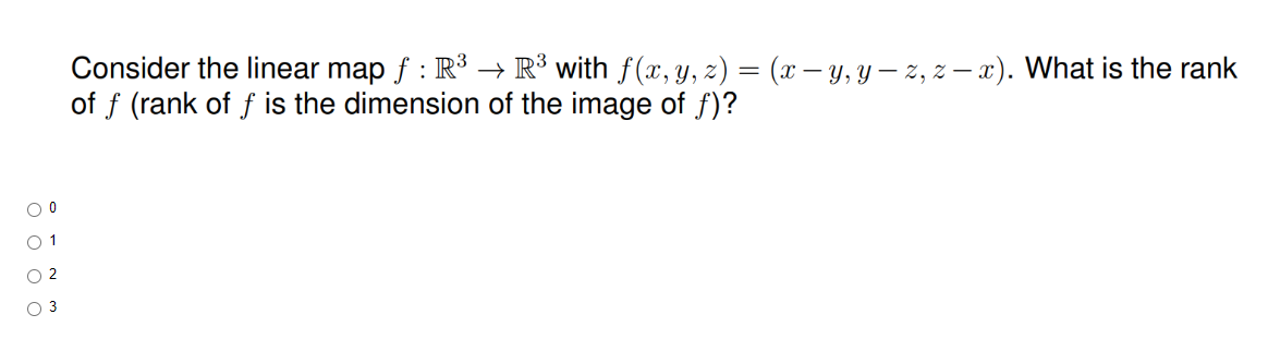 Solved Consider the linear map f:R3→R3 with | Chegg.com