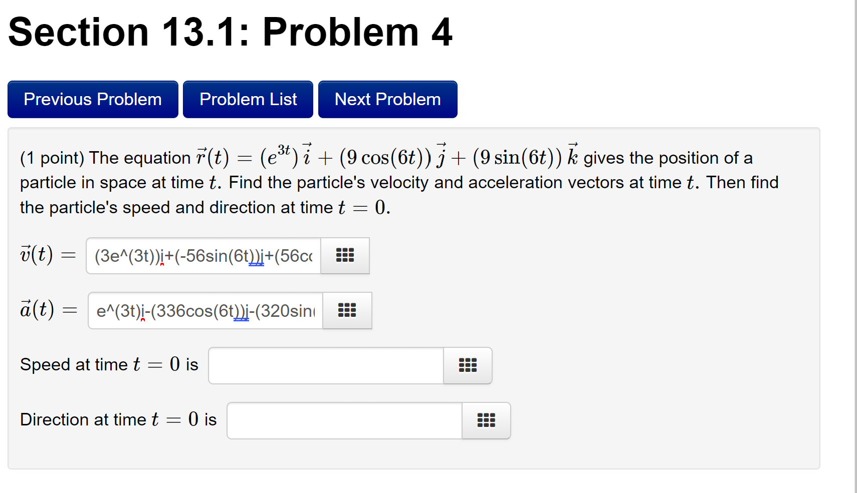 Solved Section 13.1: Problem 4 Previous Problem Problem List | Chegg.com
