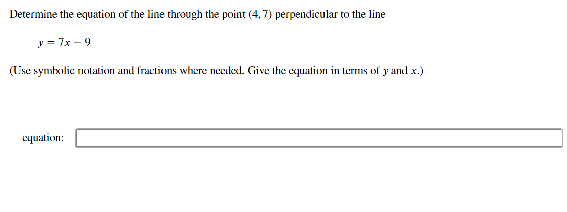 Solved Determine the equation of the line through the point | Chegg.com