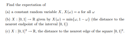 Solved Find the expectation of (a) a constant random | Chegg.com