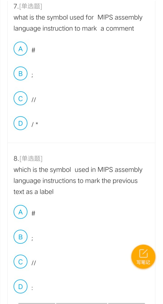 Solved 7. [ ] what is the symbol used for MIPS assembly | Chegg.com
