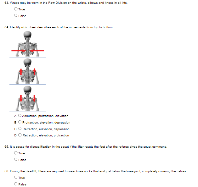 Solved 63. Wraps may be worn in the Raw Division on the | Chegg.com