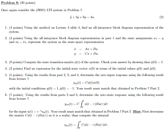 Solved Once again consider the (SISO) LTI system in Problem | Chegg.com