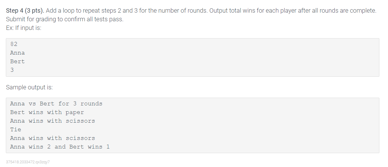 Solved 18.3 Project 3: Rock Paper Scissors Program | Chegg.com