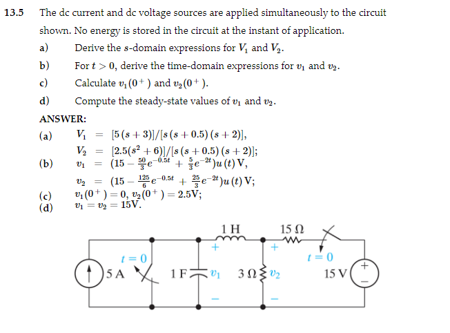 Solved The energy stored in the circuit shown is zero at the | Chegg.com