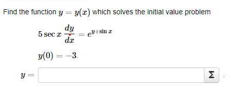 Solved Find the function y=y(x) which solves the initial | Chegg.com