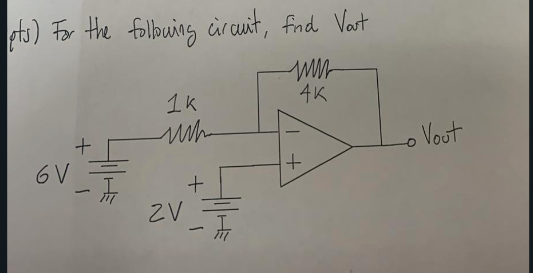 Solved pts) For the following circuit, find Vort | Chegg.com