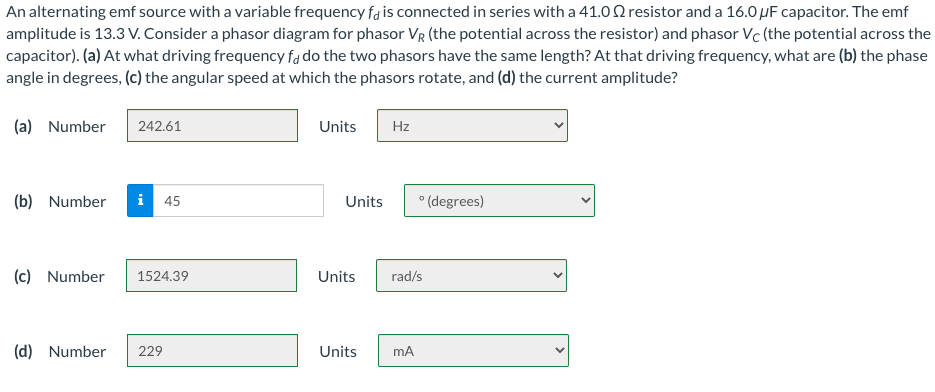 Solved An alternating emf source with a variable frequency | Chegg.com
