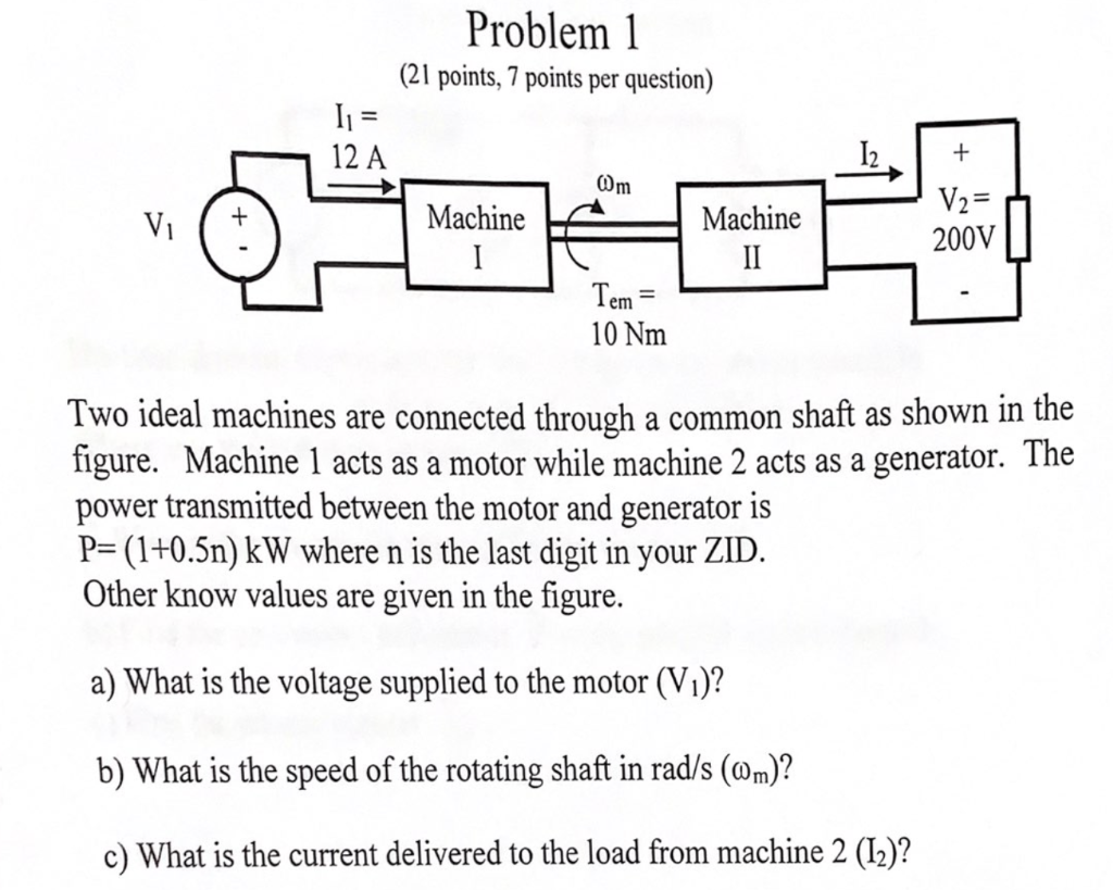 Solved Two ideal machines are connected through a common | Chegg.com
