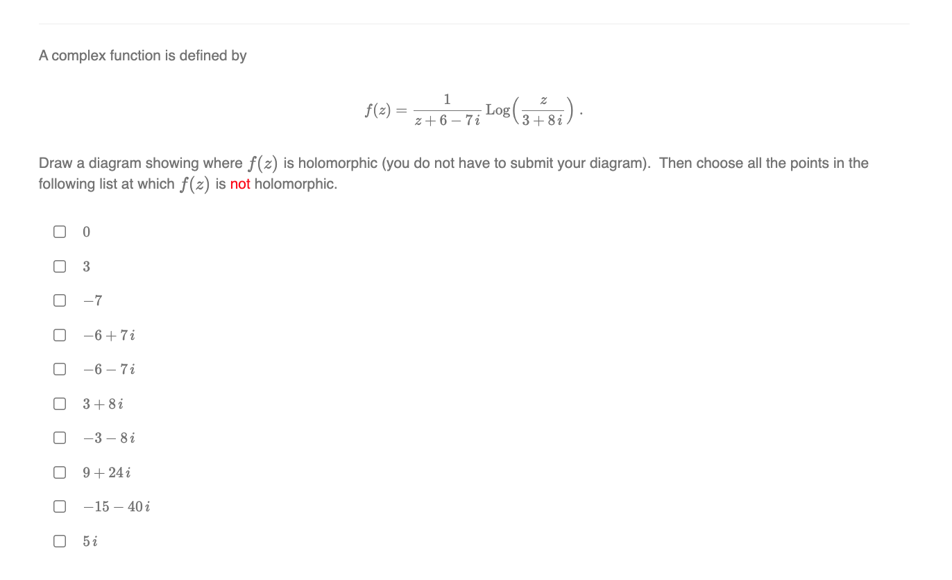 Solved A complex function is defined by | Chegg.com