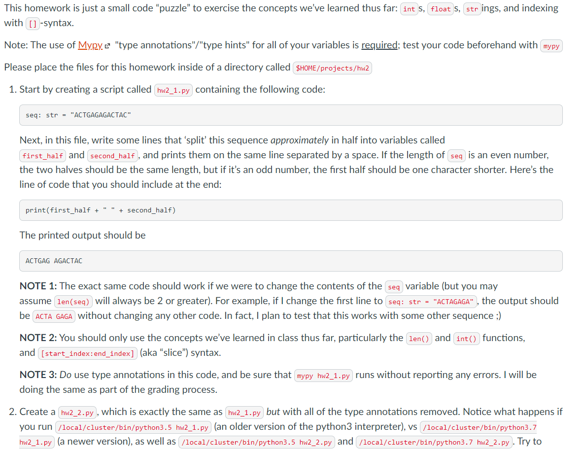 Solved This homework is just a small code "puzzle” to | Chegg.com