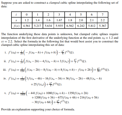 Suppose You Are Asked To Construct A Clamped Cubic