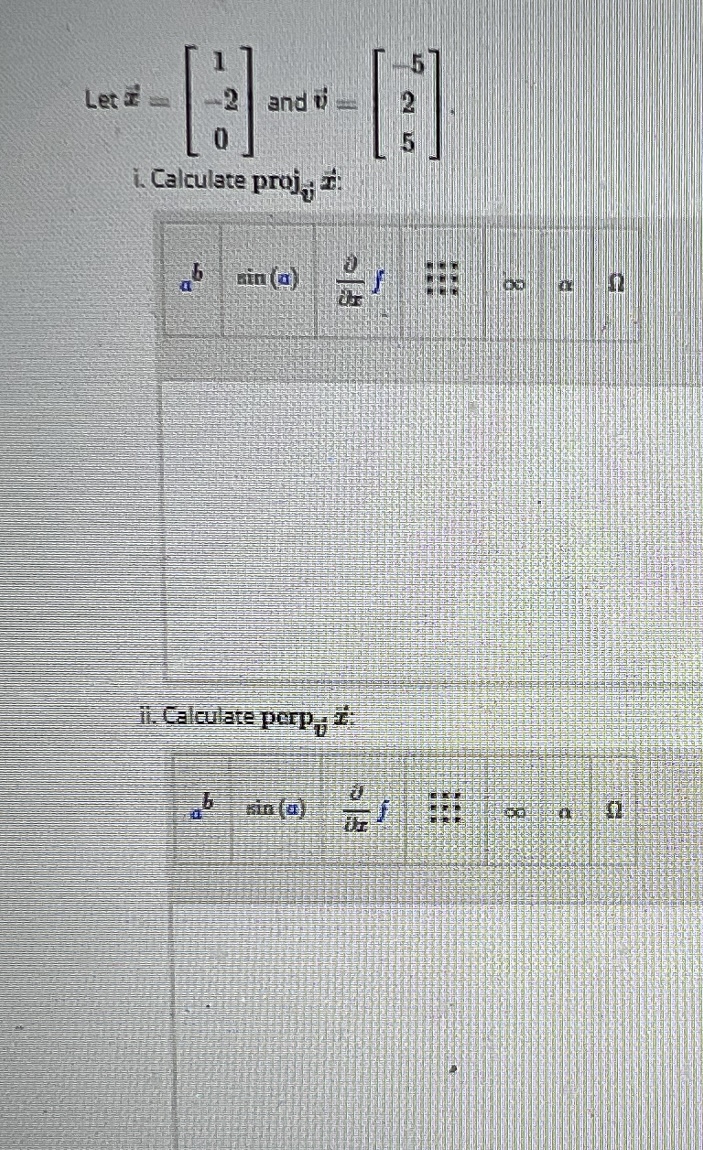 Solved Ler and i. Calculate proj; + ab sin(a) :: RE ii. | Chegg.com