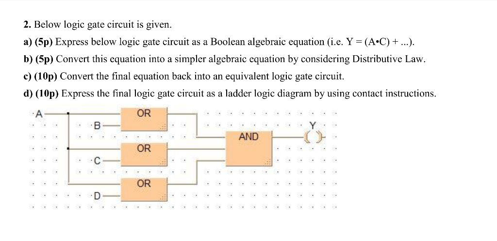 2. Below logic gate circuit is given. a) (5p) Express | Chegg.com