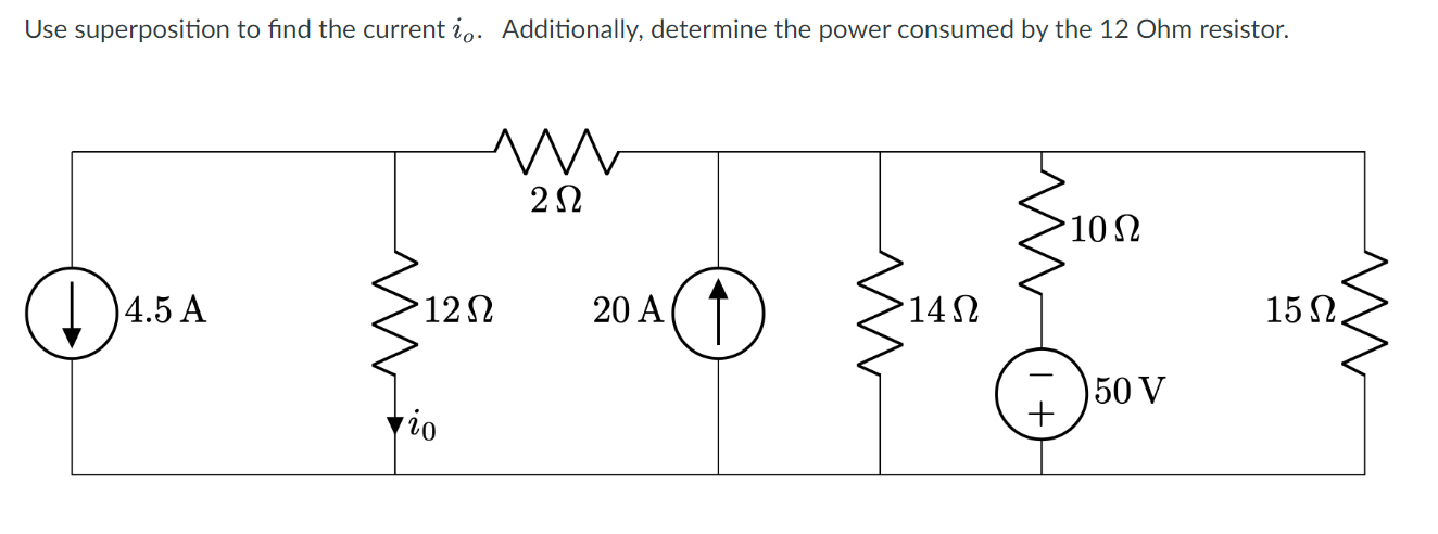 Solved Use superposition to find the current io. | Chegg.com