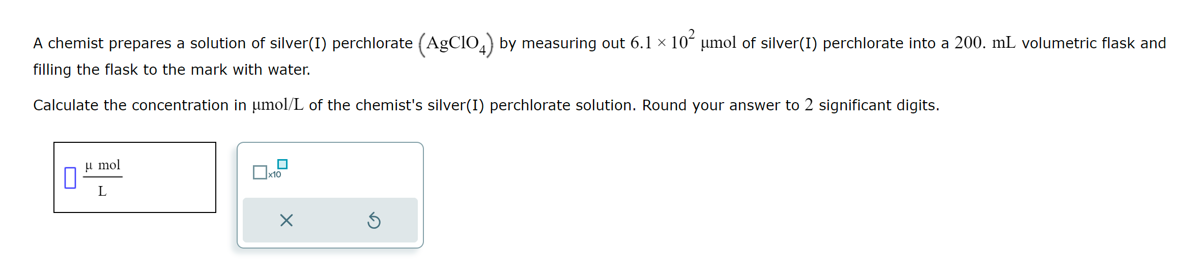 Solved A chemist prepares a solution of silver(I) | Chegg.com