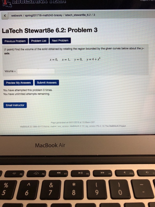 Solved webwork/spring201718-math242-bracey /latech stewart8e | Chegg.com