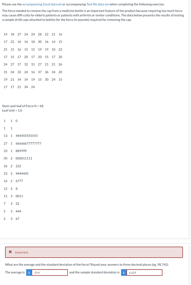 Solved Please use the accompanying Excel data set or | Chegg.com